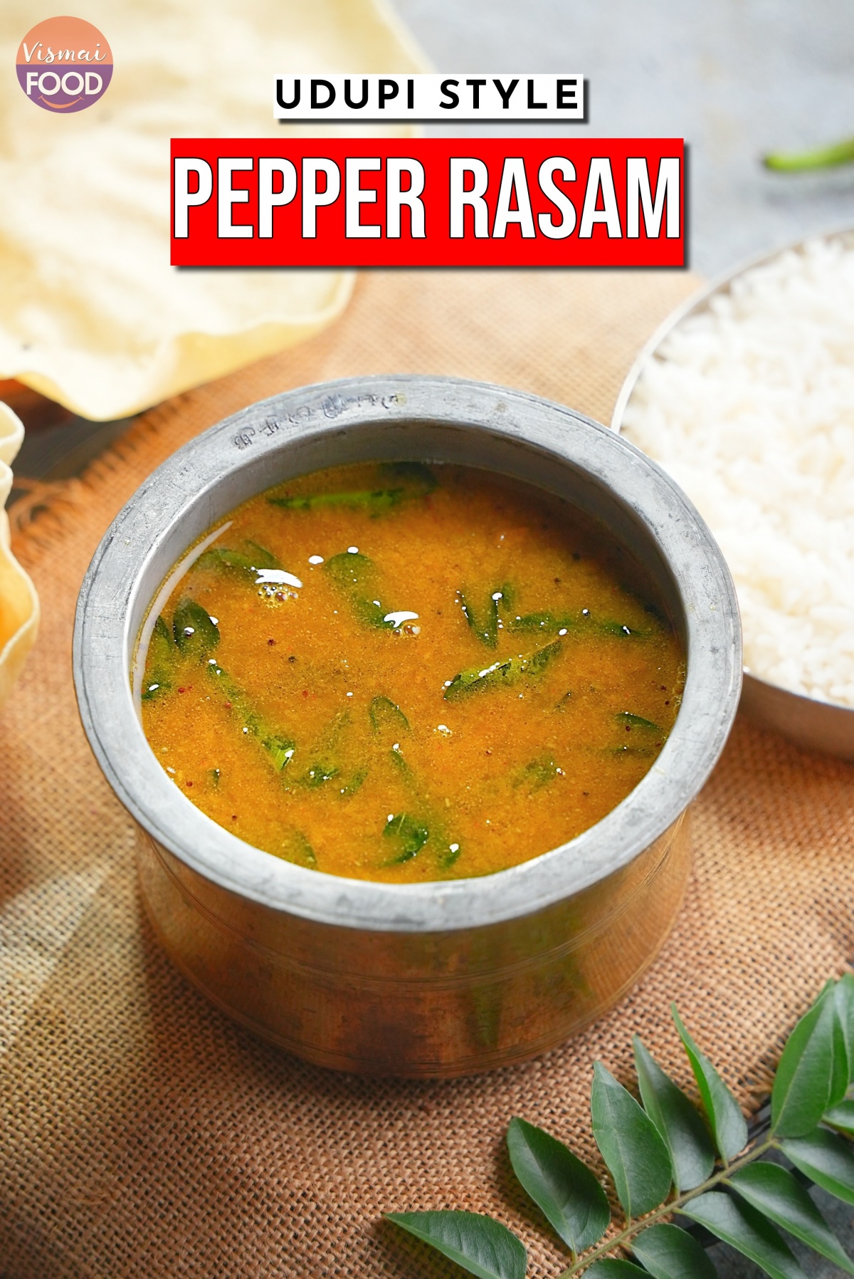Udupi Style Pepper Rasam Recipe | No Garlic Festive Special | Vismai Food