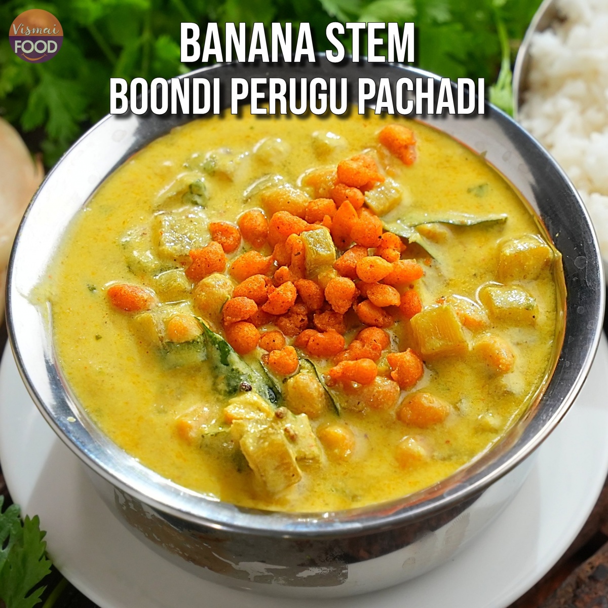 Banana Stem Boondi Perugu Pachadi | Aratidhoota Boondi Perugu Pachadi ...